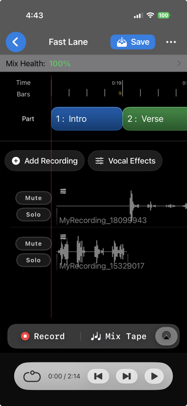 Demo Tapes — Songwriting App for iPhone | Make Songs with Real Instruments